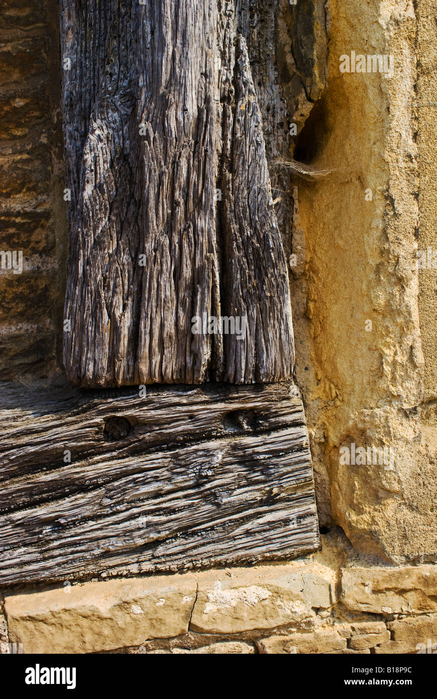 Weathered wooden window frame in English stone cottage Stock Photo - Alamy