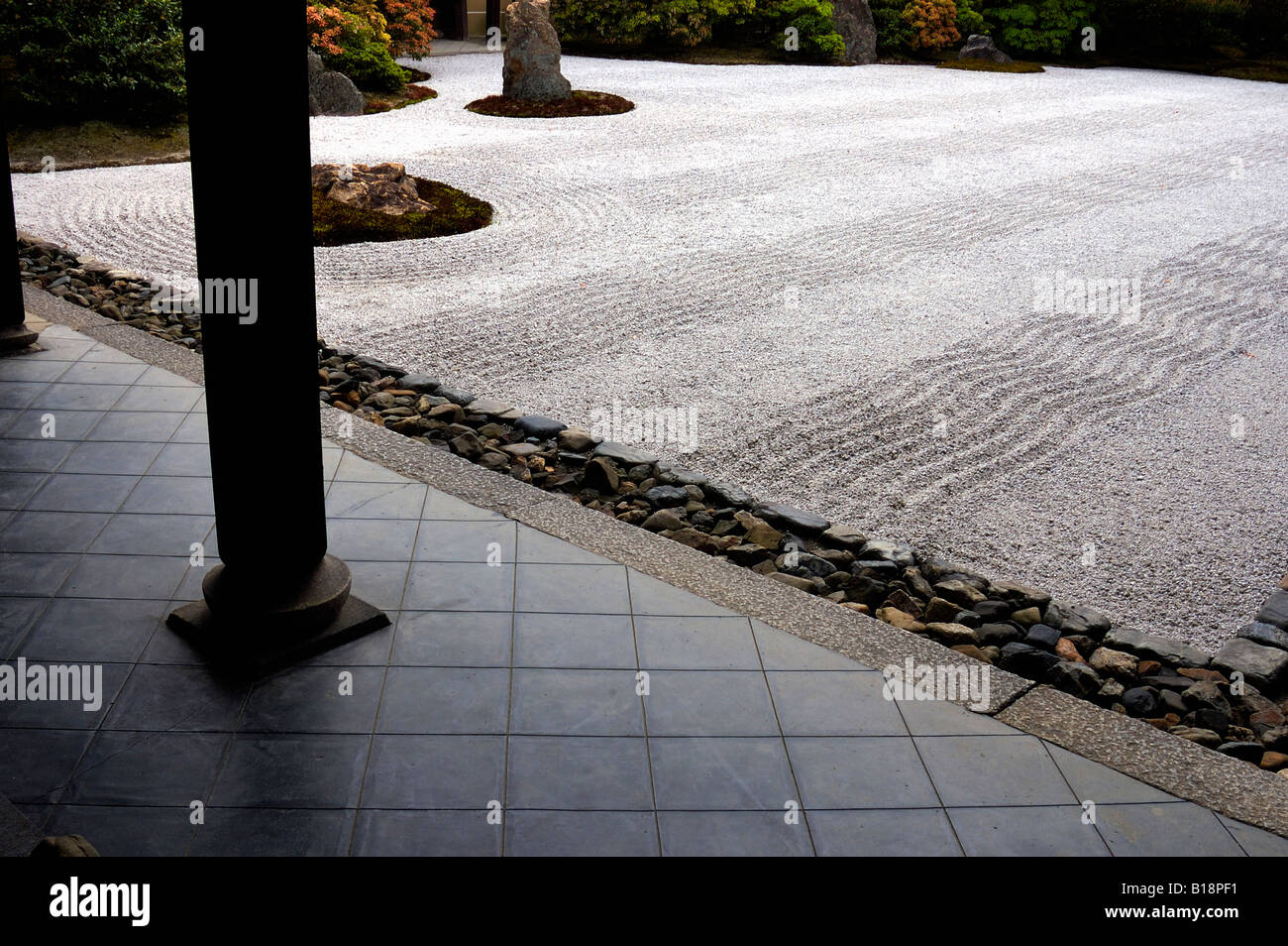 Sekitei stone garden in Ryoanji temple Kyoto Japan Stock Photo - Alamy