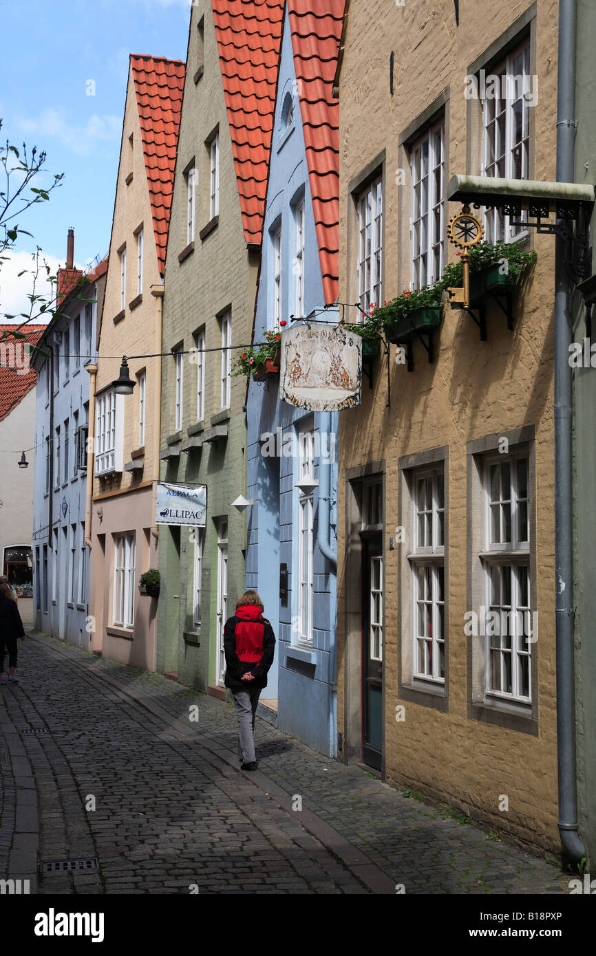 Germany Bremen Schnoor Quarter old town Stock Photo - Alamy