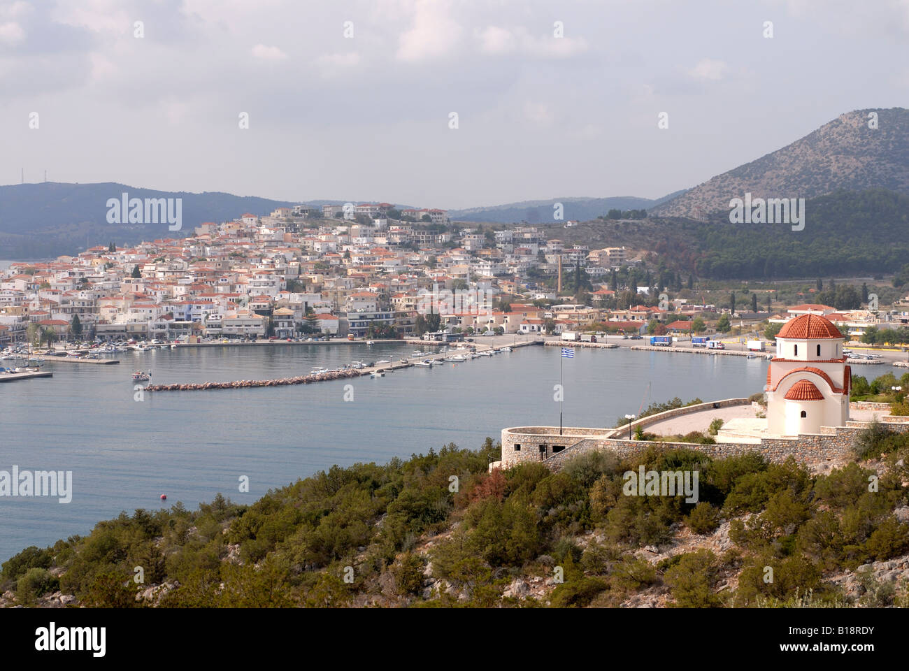 View of the town Ermioni Departure point for the ferry to Hydra ...