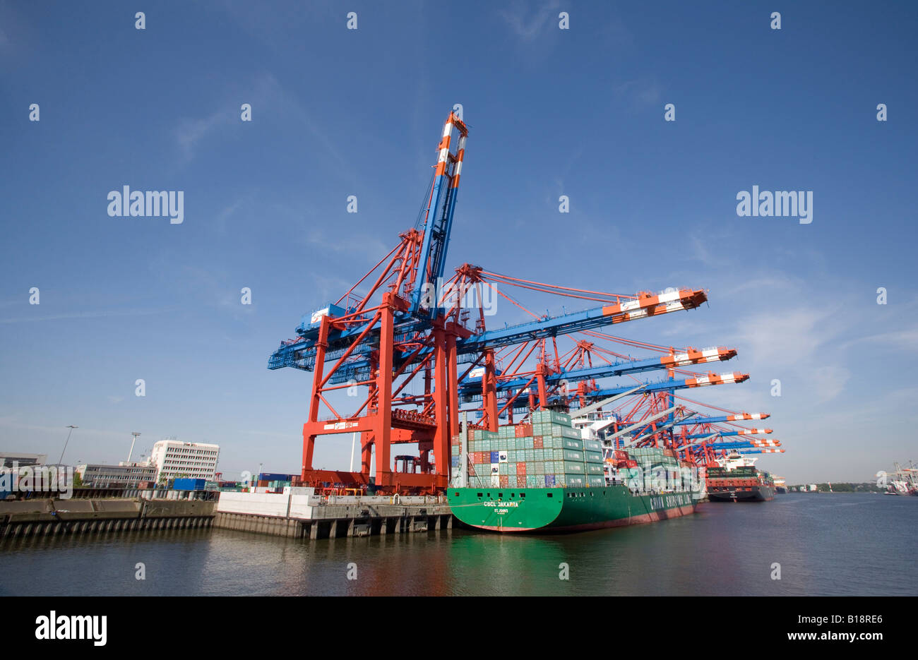 Container Ship At The Eurokai Container Terminal High Resolution Stock ...
