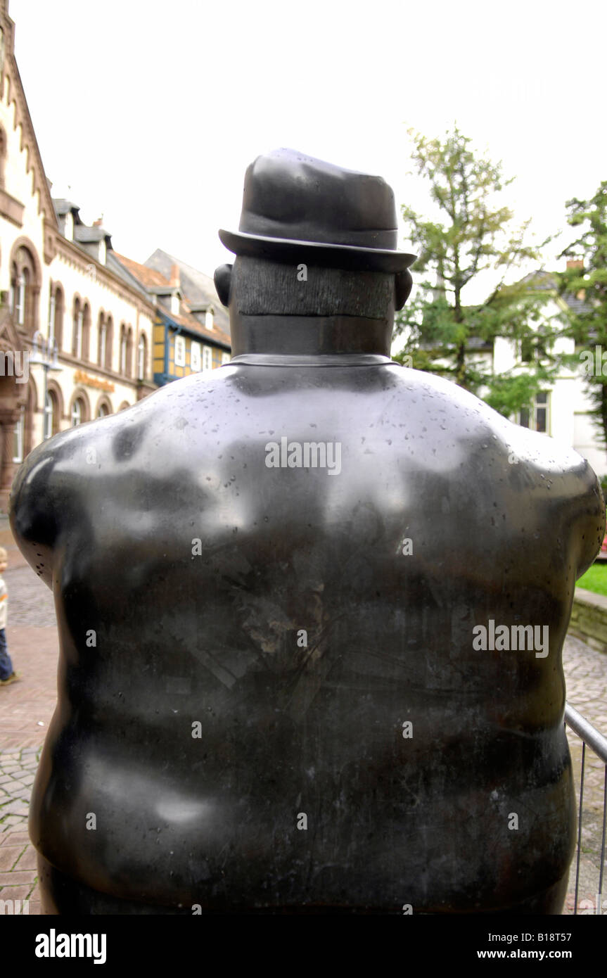bronze sculpture fat man obese overweight large goslar harz lower ...