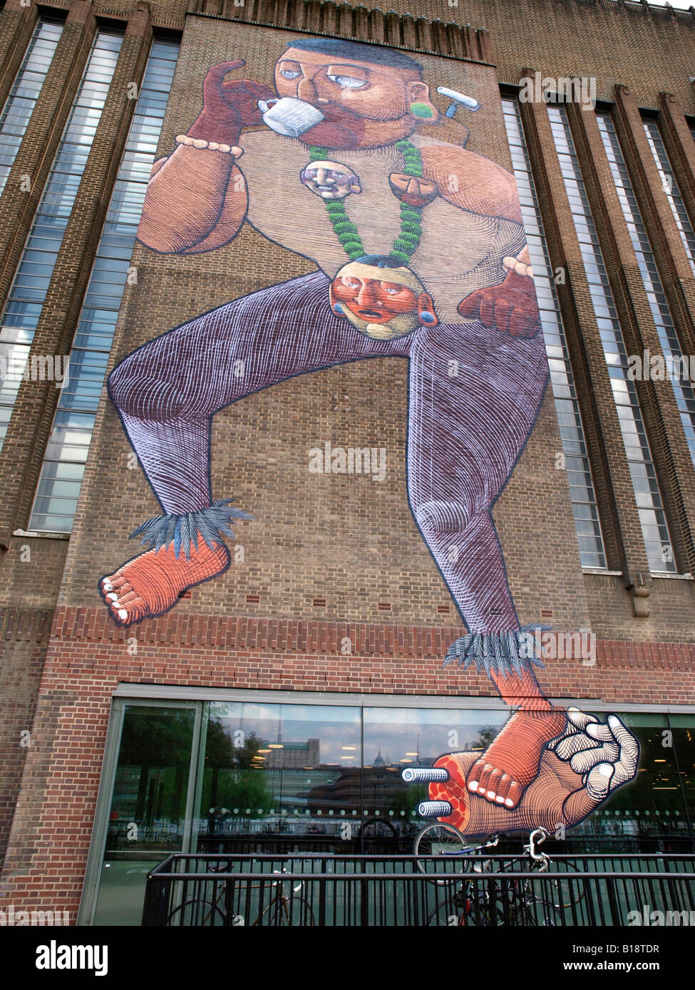 Graffiti art work by Nunca painted on the Tate Modern London Stock ...