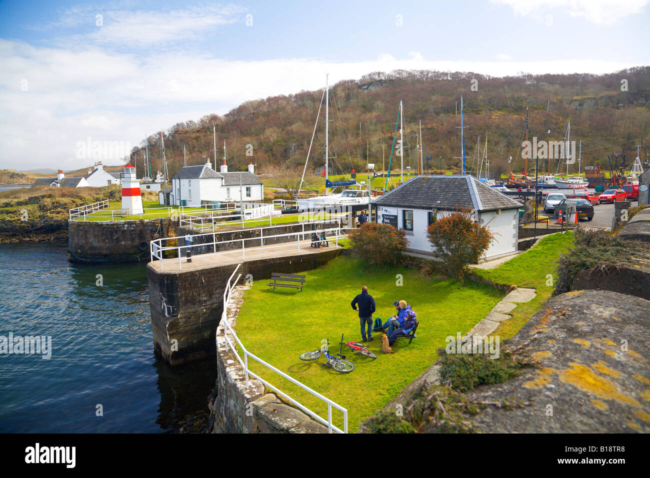 The harbour and sea lock at Crinan Stock Photo - Alamy