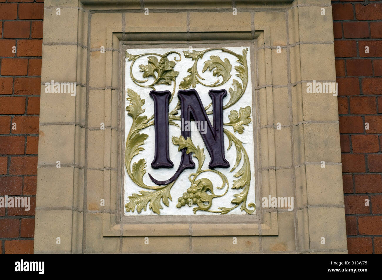 Victorian tile sign directing IN traffic at Leicester London Road ...