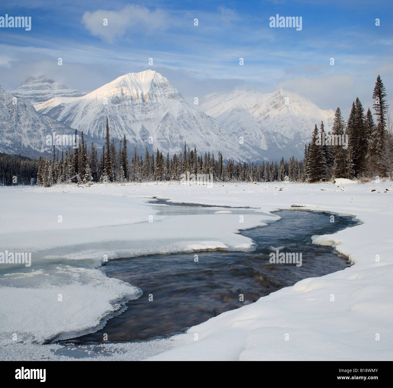 Mount fryatt and the athabasca river hi-res stock photography and ...