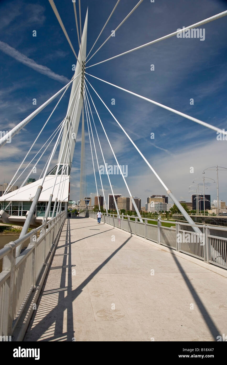 Esplanade Riel Pedestrian Footbridge over Red River, Winnipeg, Manitoba ...