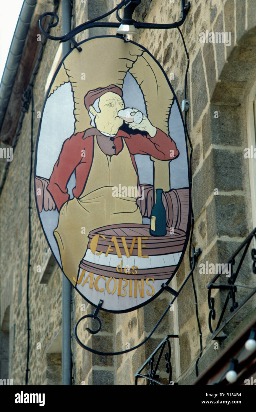 French shop sign outside a wine cellar Stock Photo - Alamy