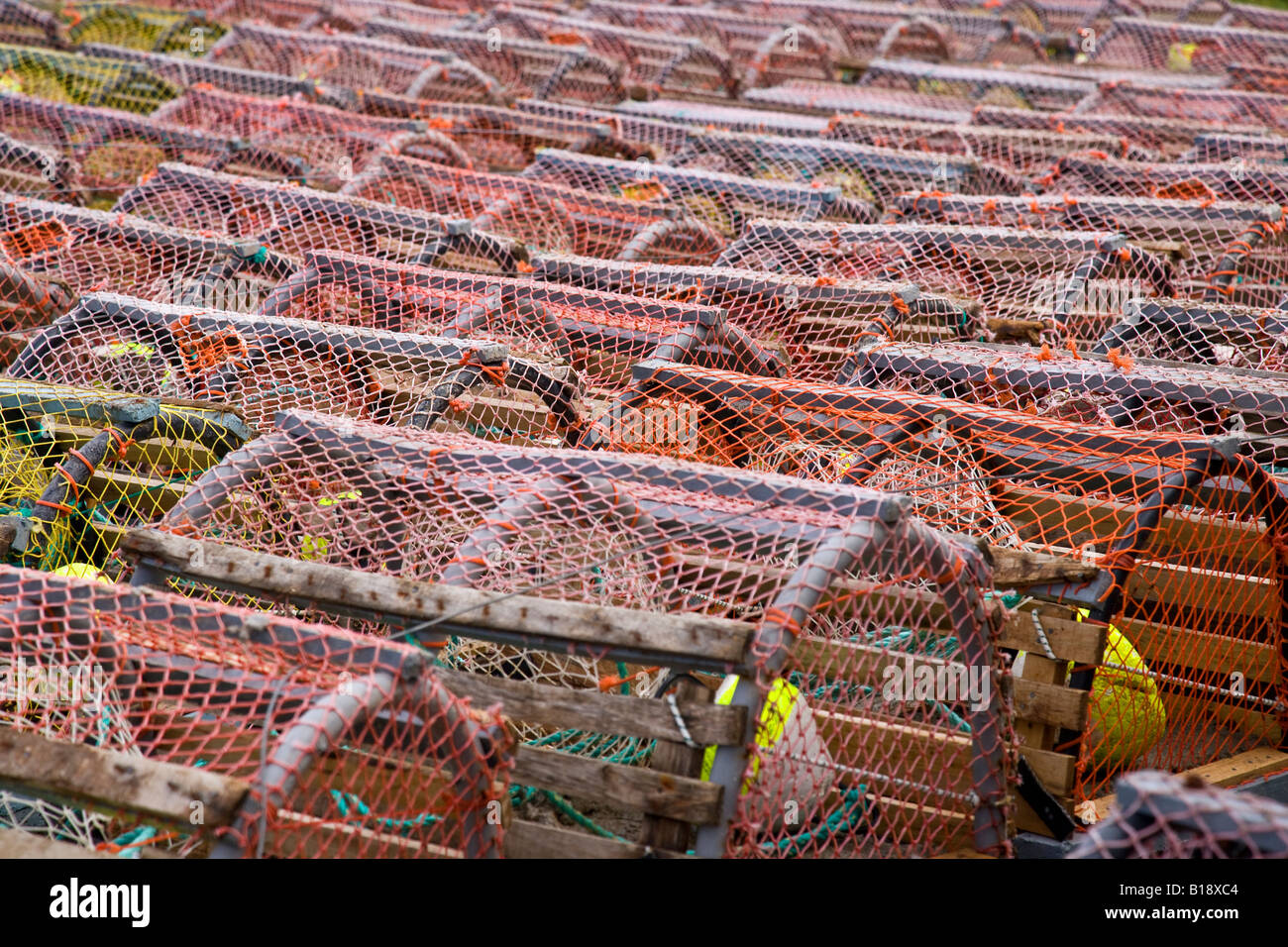 Lobster traps, Forillon National Park, Gaspe, Quebec, Canada Stock ...
