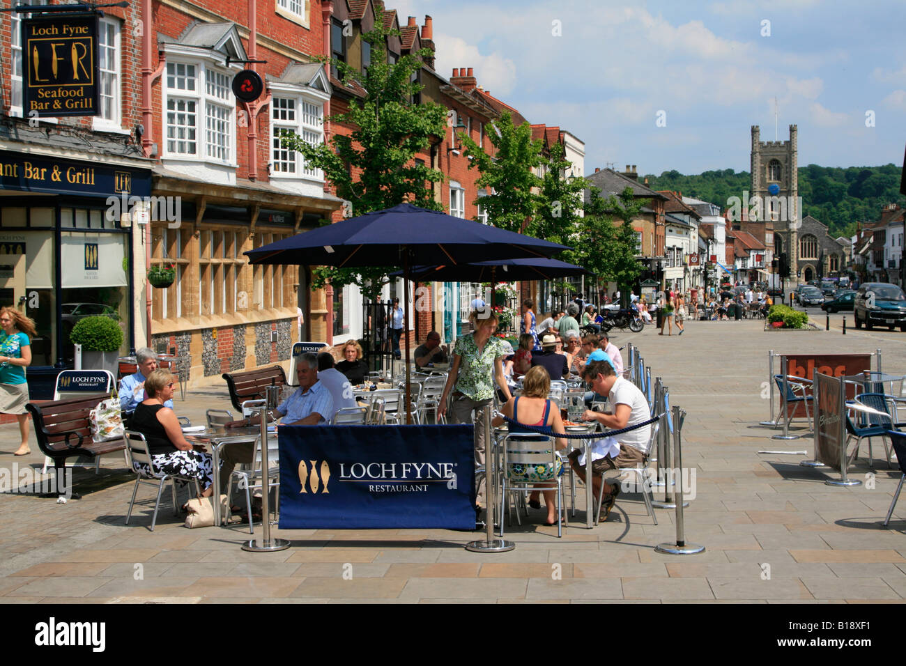 Henley-on-Thames town centre on the north side of the River Thames in ...