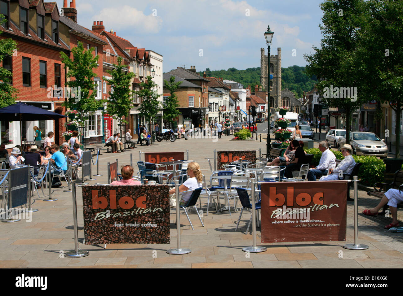Henley-on-Thames town centre on the north side of the River Thames in ...