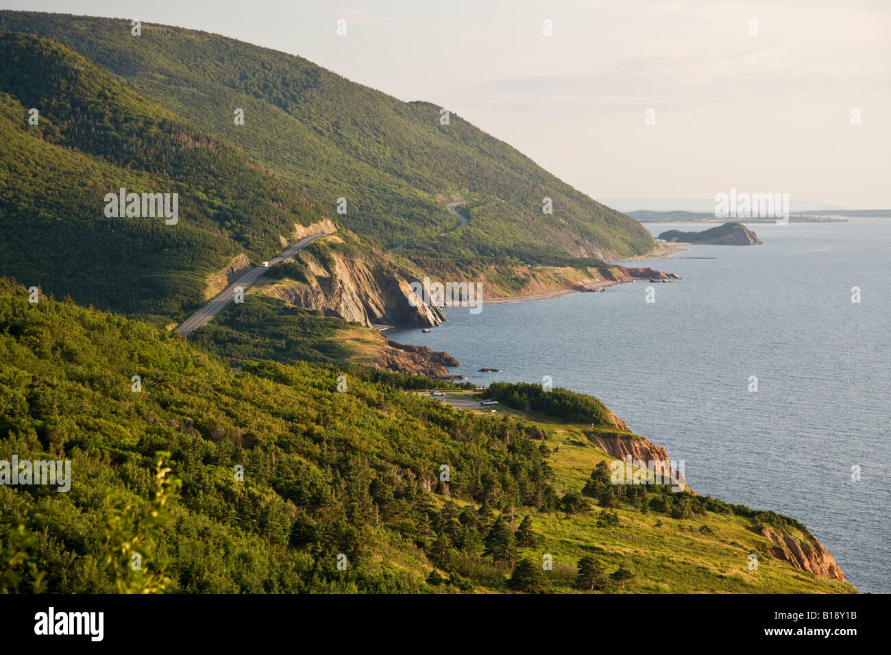 View of Cabot Trail at Cap Rouge, Cape Breton Highlands National Park ...