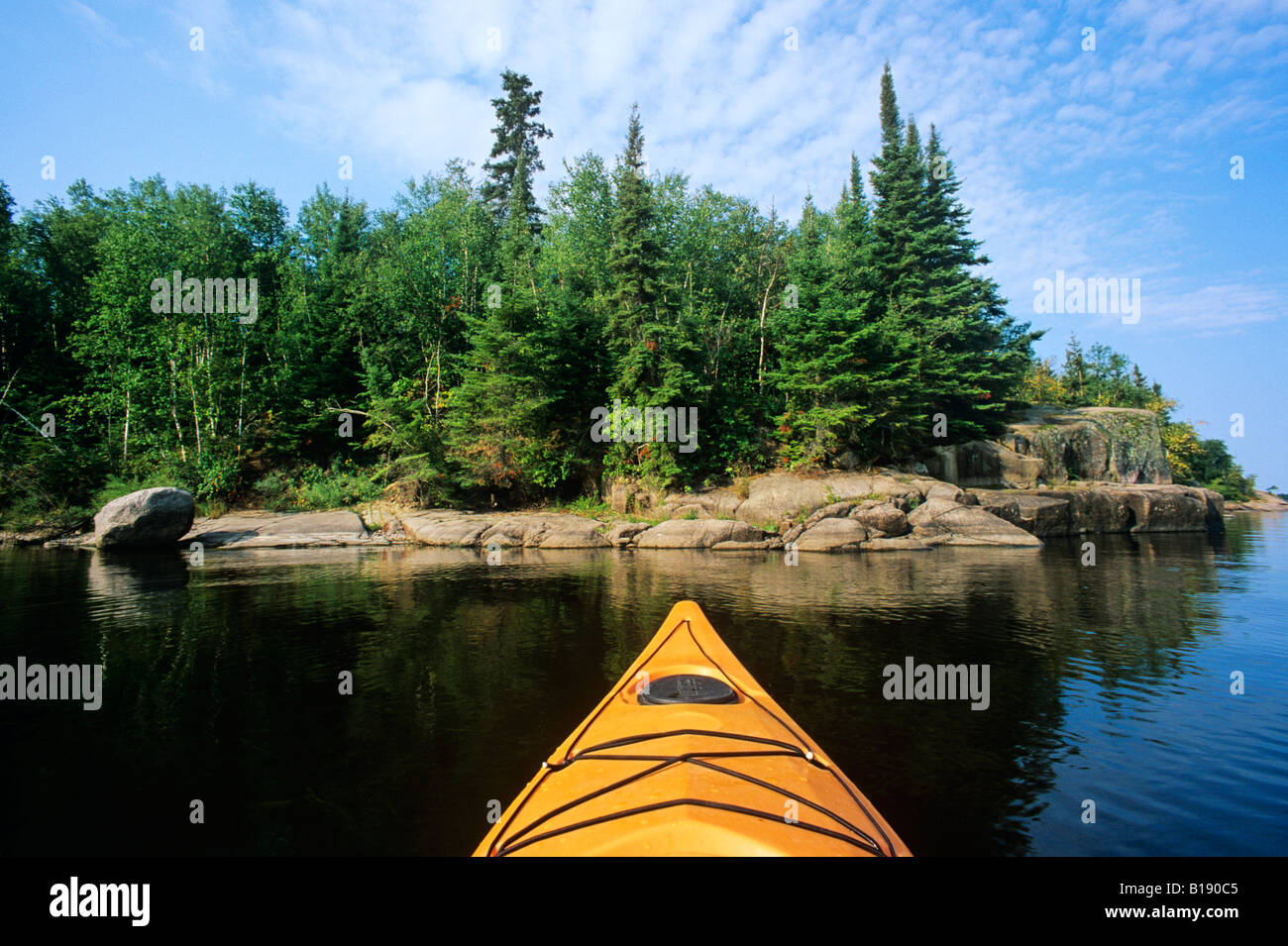Kayak, Nutimik Lake, Whiteshell Provincial Park, Manitoba, Canada Stock ...