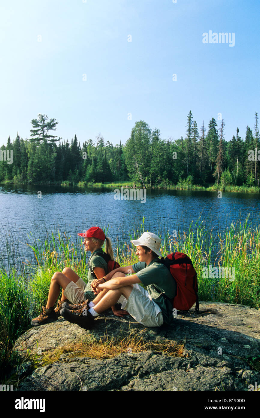 Teenage hikers at lyons lake hi-res stock photography and images - Alamy