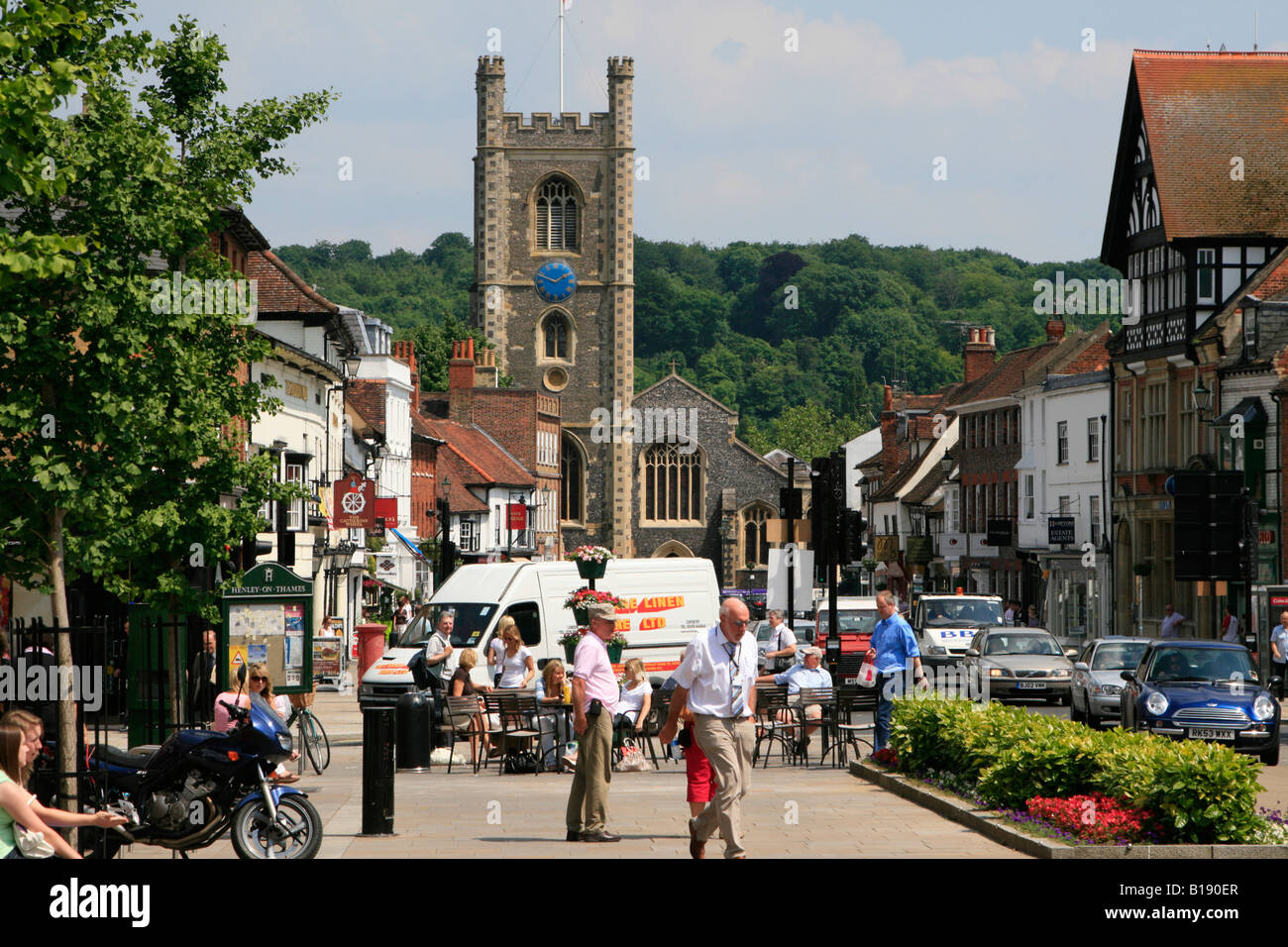 Henley-on-Thames town centre on the north side of the River Thames in ...