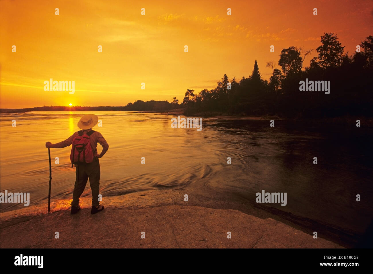Sunrise along Nutimik Lake, Whiteshell Provincial Park, Manitoba ...