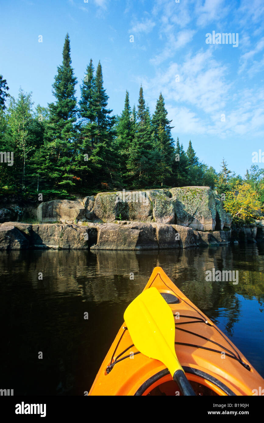 Kayak, Nutimik Lake, Whiteshell Provincial Park, Manitoba, Canada Stock ...