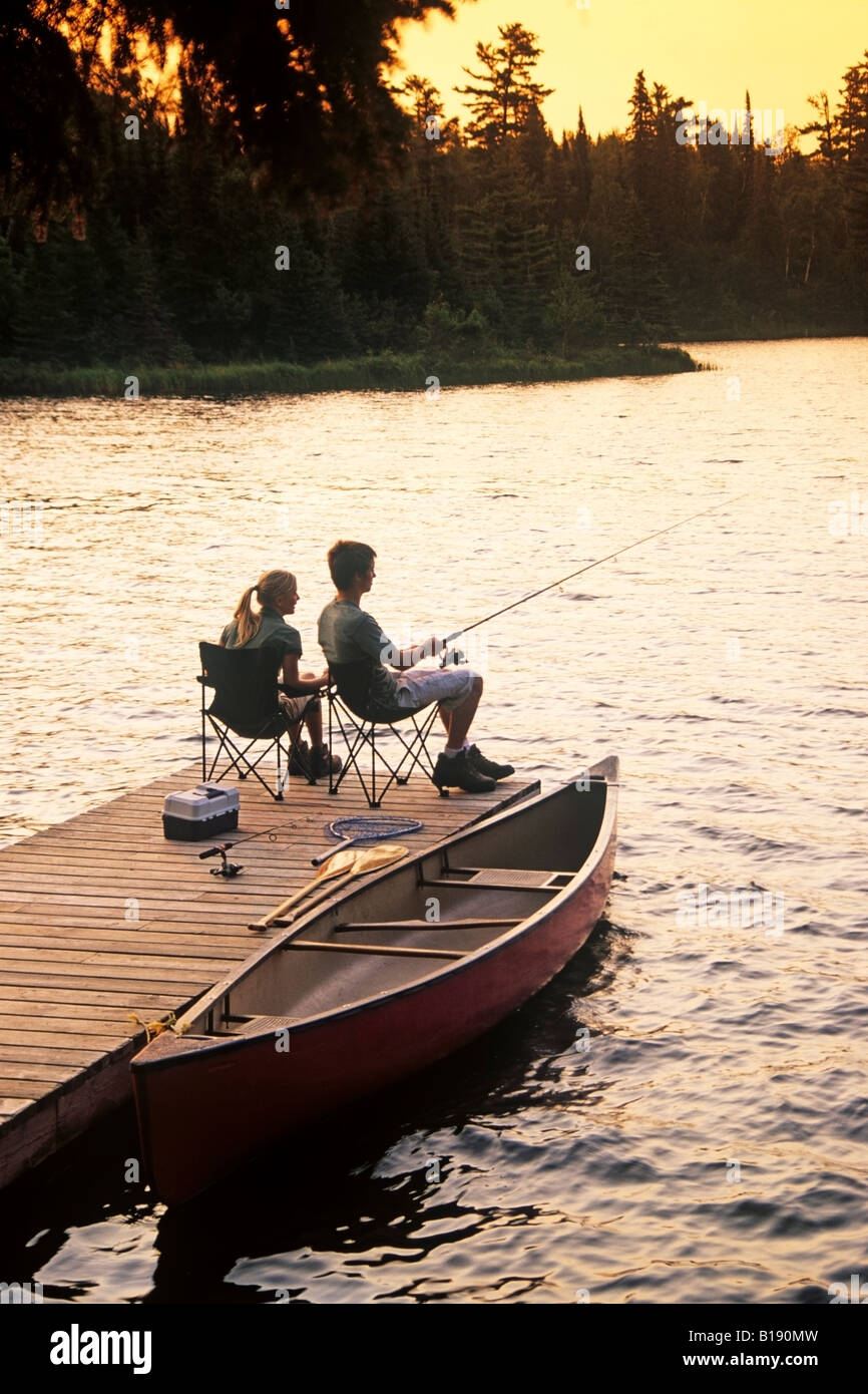 Fishing, Lyons Lake, Whiteshell Provincial Park, Manitoba, Canada Stock ...