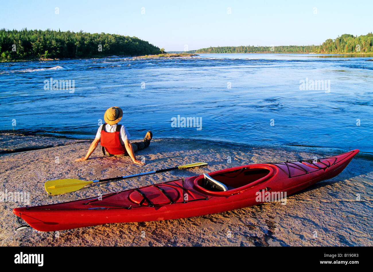 Kayaking, Nutimik Lake, Whiteshell Provincial Park, Manitoba, Canada ...