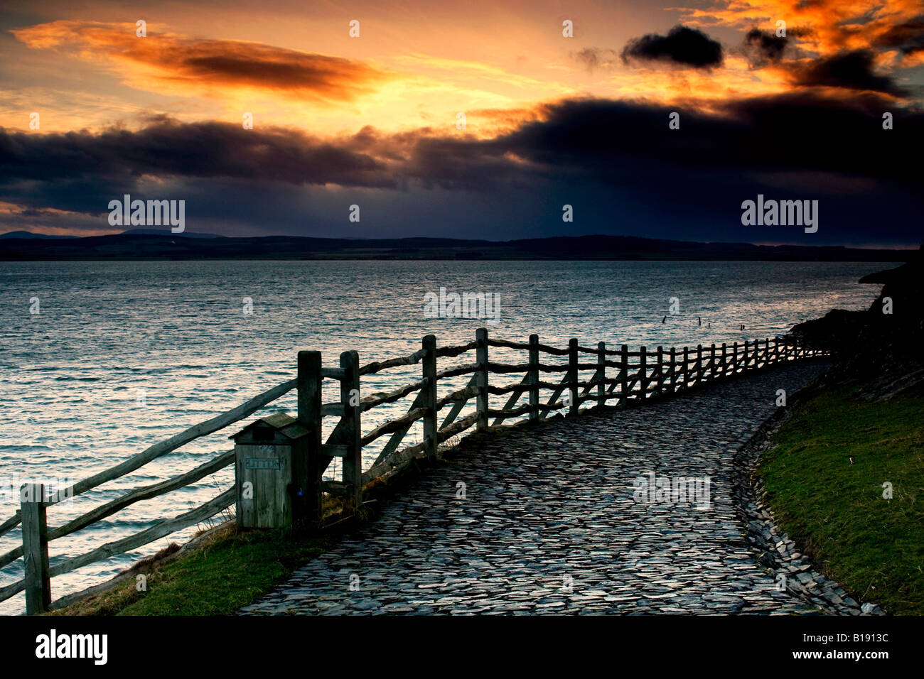 Path along the water, Holy Island, Berwick, Northumberland, England ...