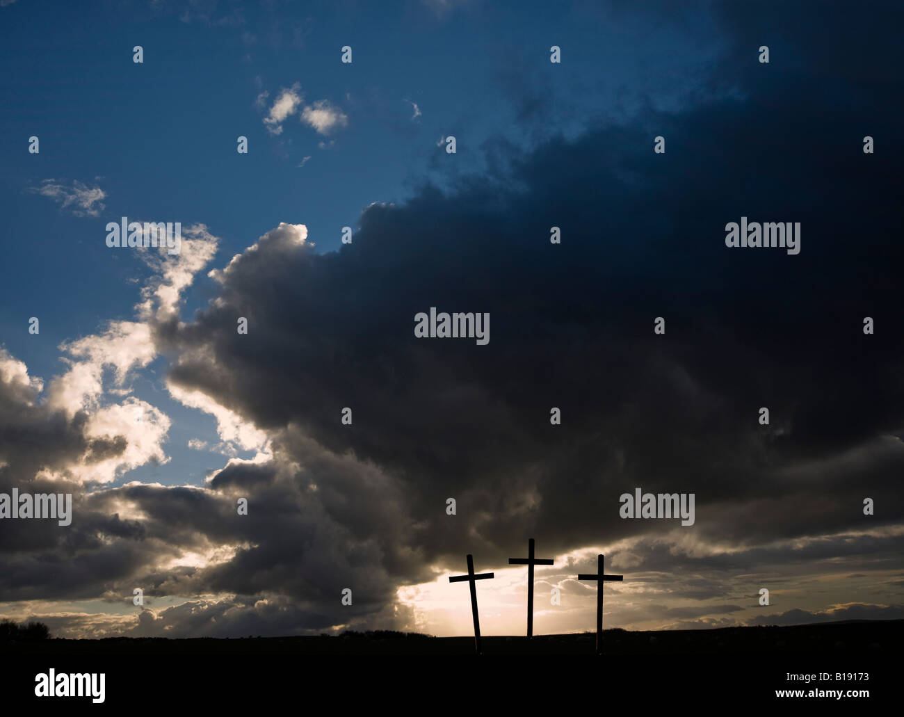 Three crosses and silhouette hi-res stock photography and images - Alamy