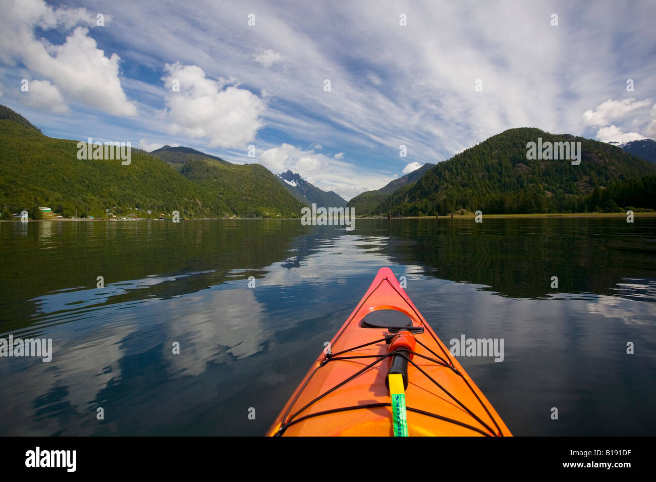Kayaking in Tahsis inlet, coming into Tahsis, Rugged Mountain in ...
