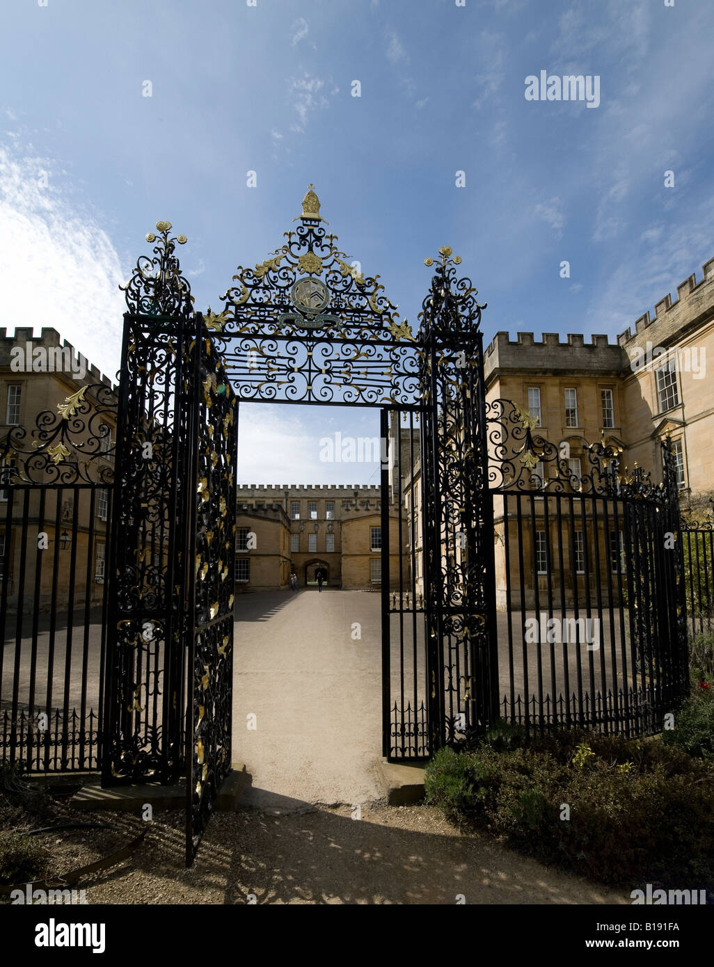 Gates to New College Garden Quadrangle from the Garden , Oxford Stock ...