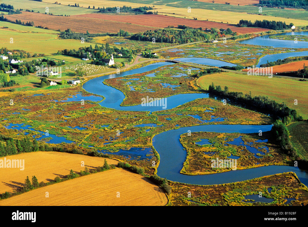 Aerial farm prince edward island hi-res stock photography and images ...