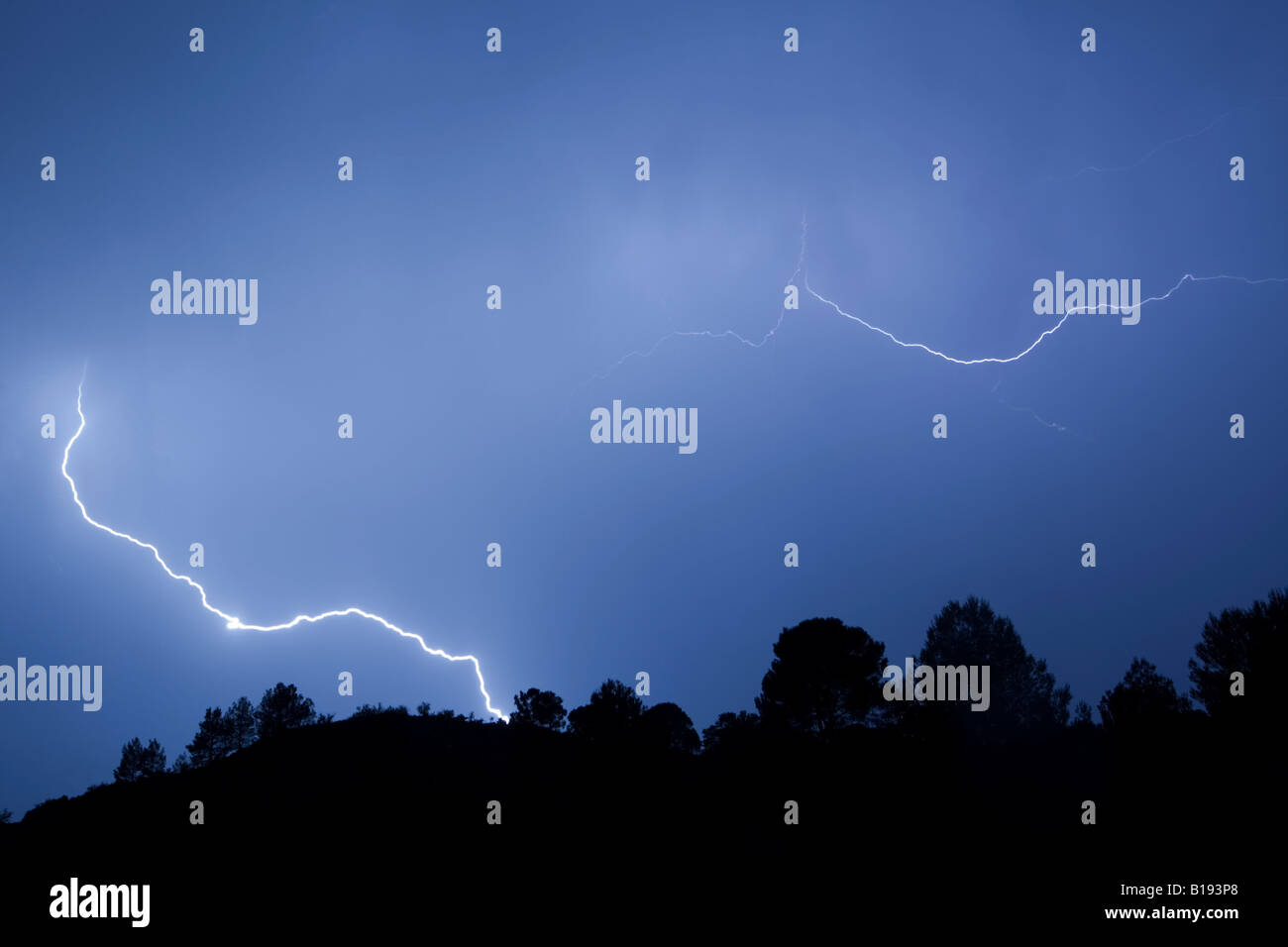 Two lightning strikes Stock Photo - Alamy