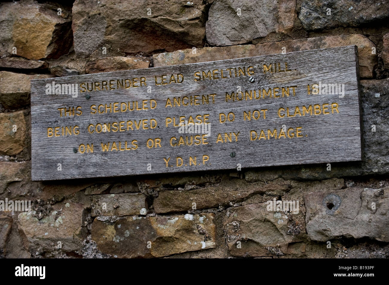 Surrender Lead Smelting Mill Sign In The Yorkshire Dales Stock Photo ...
