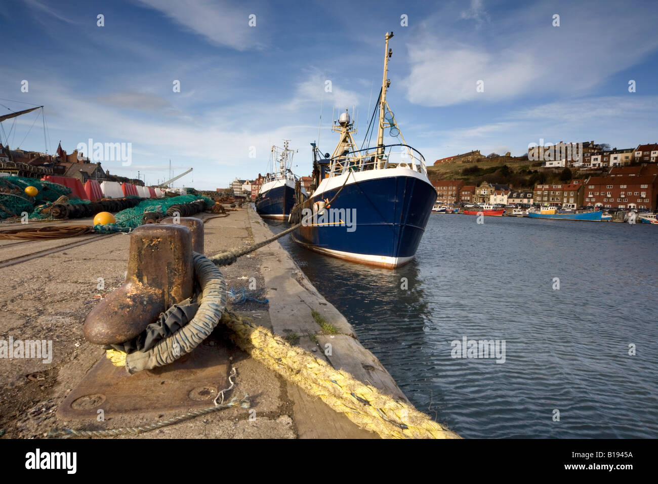 Boat dock, Whitby, West Yorkshire, England Stock Photo - Alamy