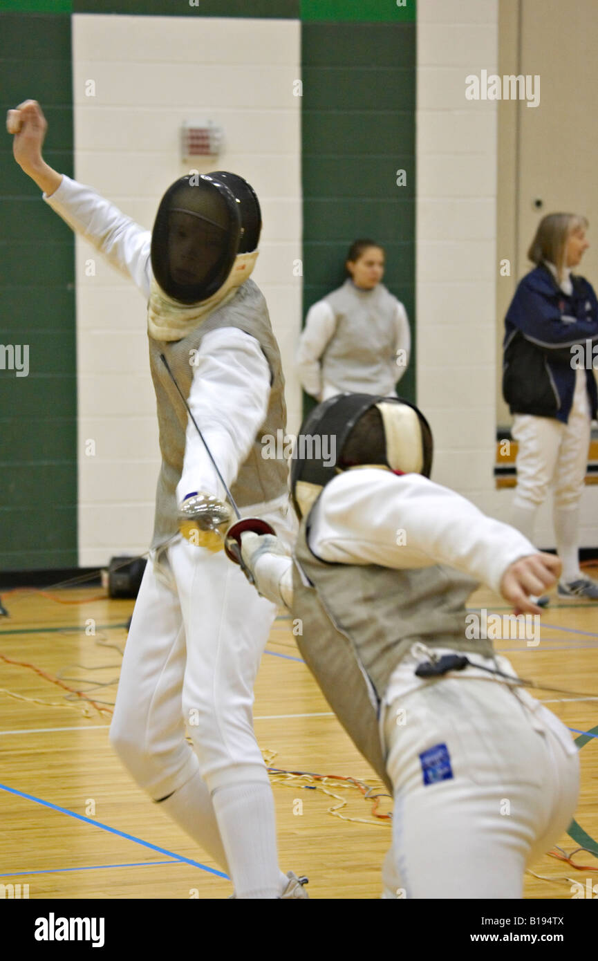 SPORTS Gurnee Illinois USFA sectional fencing competition two male ...