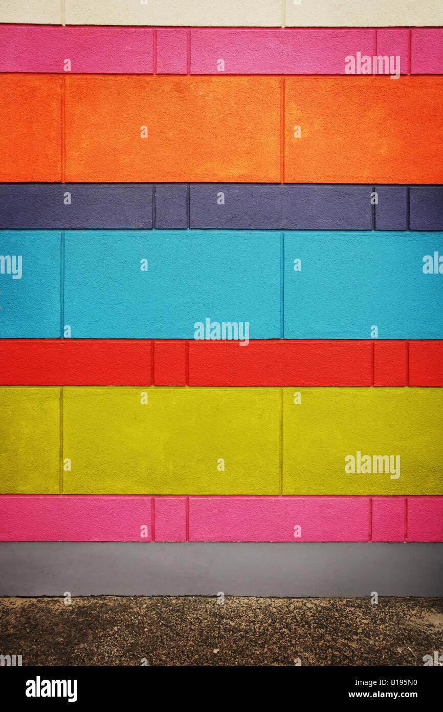 Colorful bricks wall hi-res stock photography and images - Alamy