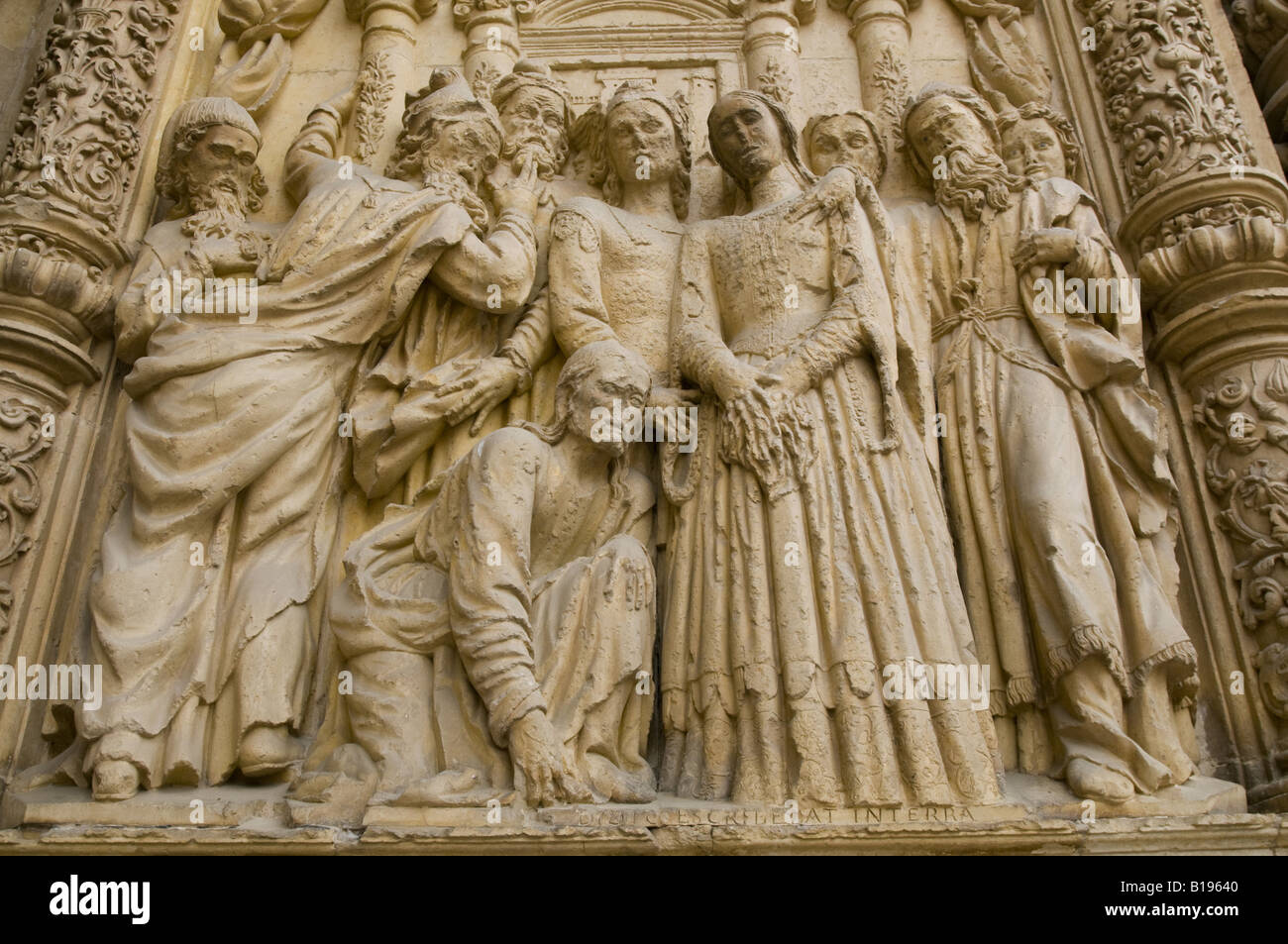 detail of the Astorga Cathedral main entrance (Catedral de Santa Maria ...