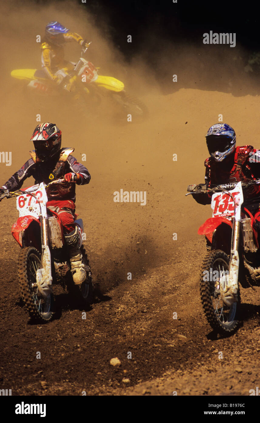 Two motocross riders hi-res stock photography and images - Alamy