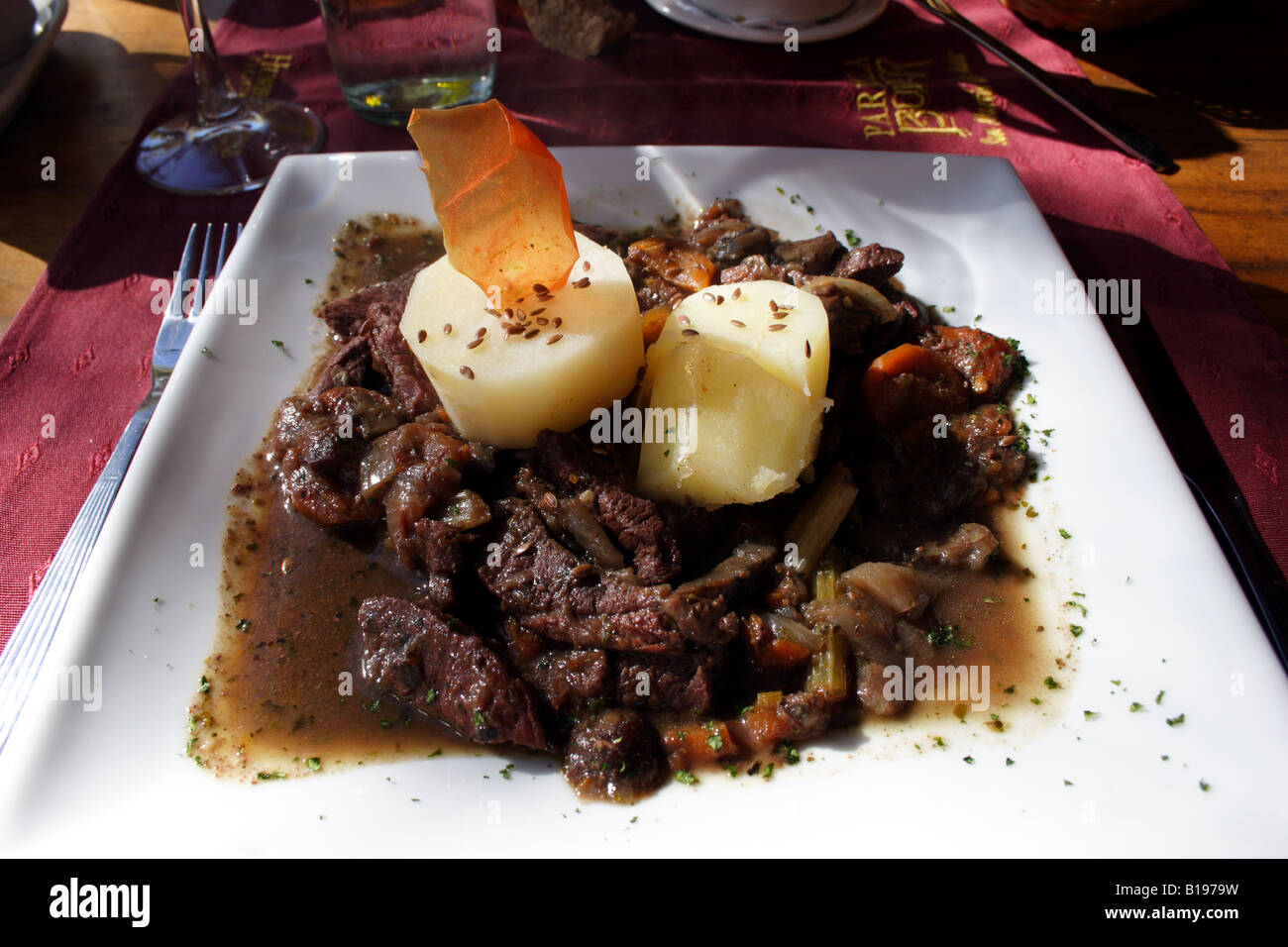 Deer dish-Patagonia Style Stock Photo - Alamy