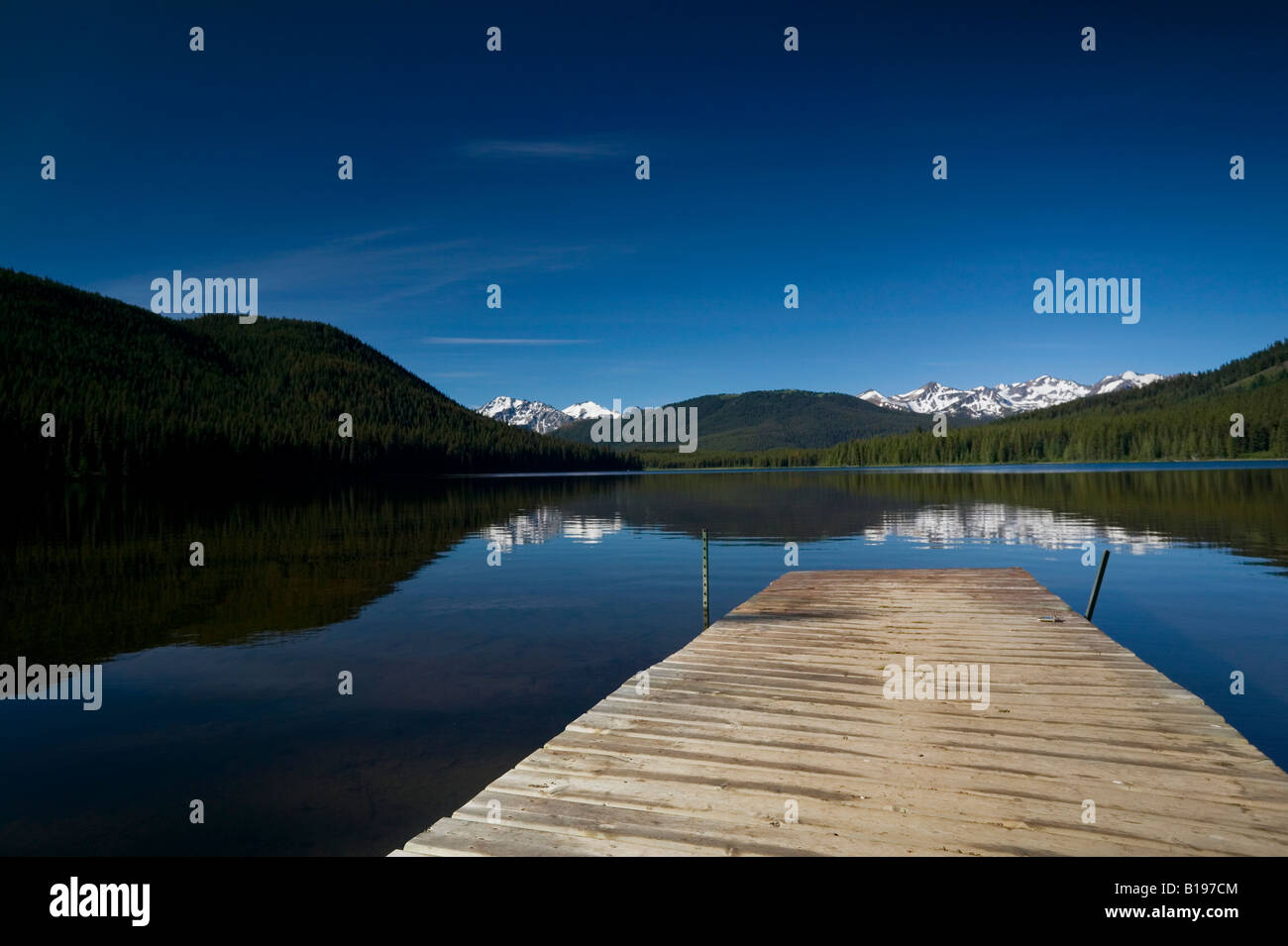 Float dock at Spruce Lake, in the Southern Chilcotin Mountains. British ...