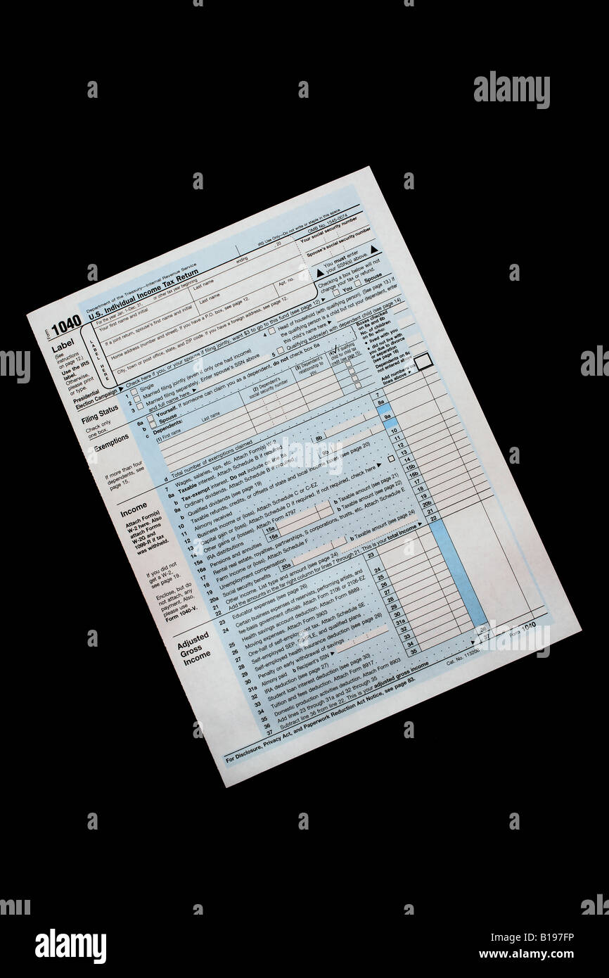 US Federal 1040 Income Tax Form Stock Photo - Alamy