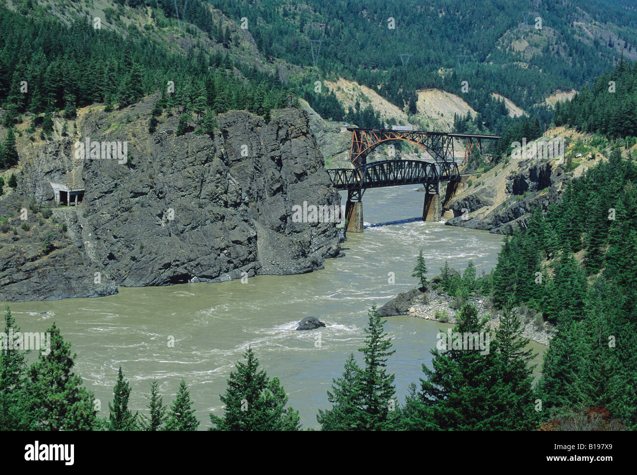 Tunnels Bridges and tressles along and over the Fraser River in the ...