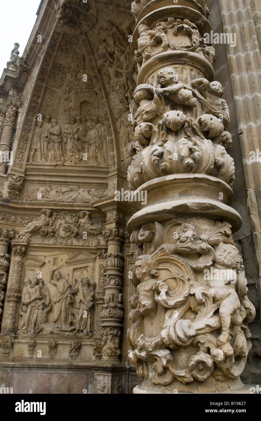 detail of the Astorga Cathedral main entrance (Catedral de Santa Maria ...