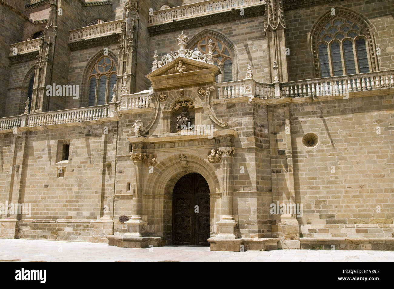 side porch of the Astorga Cathedral (Catedral de Santa Maria), Spain ...