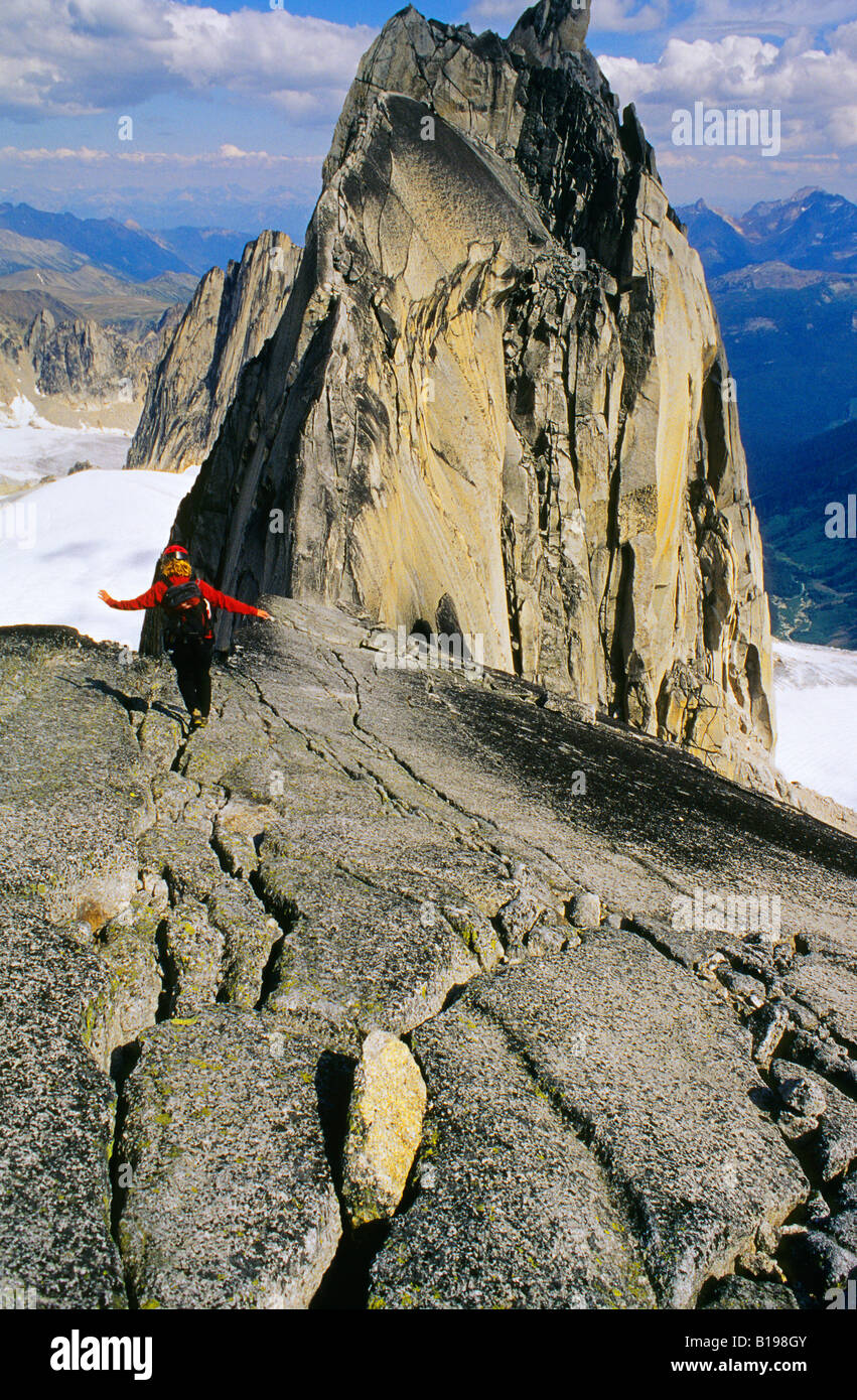 Women climbing on the West Ridge of Pigeon Spire, Bugaboo Provincial ...