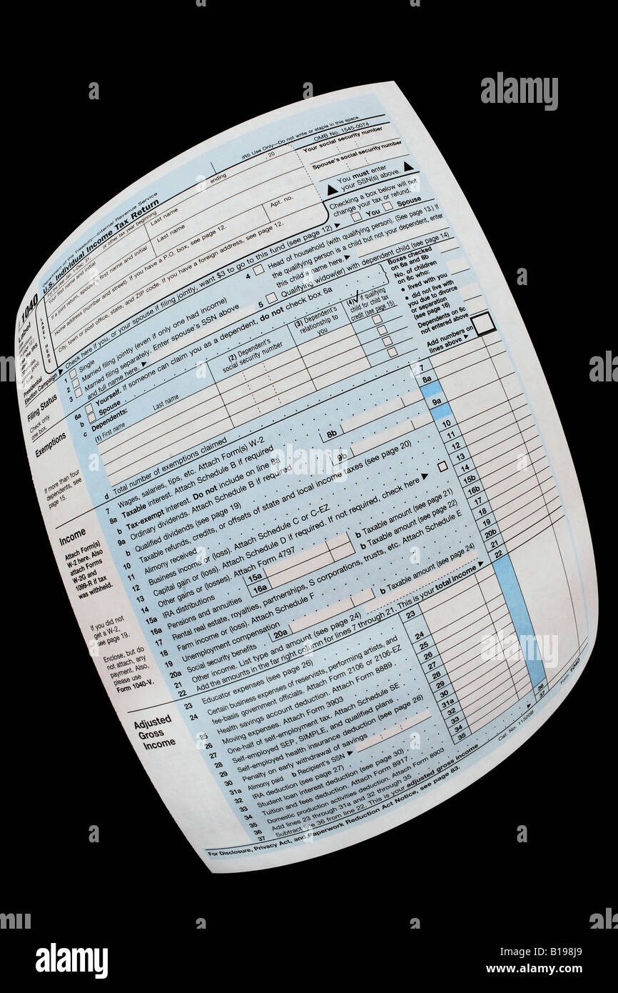 US Federal 1040 Income Tax Form Stock Photo - Alamy