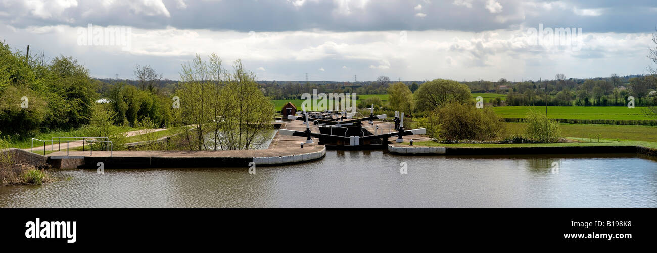 Knowle locks on the grand union canal warwickshire midlands england uk ...