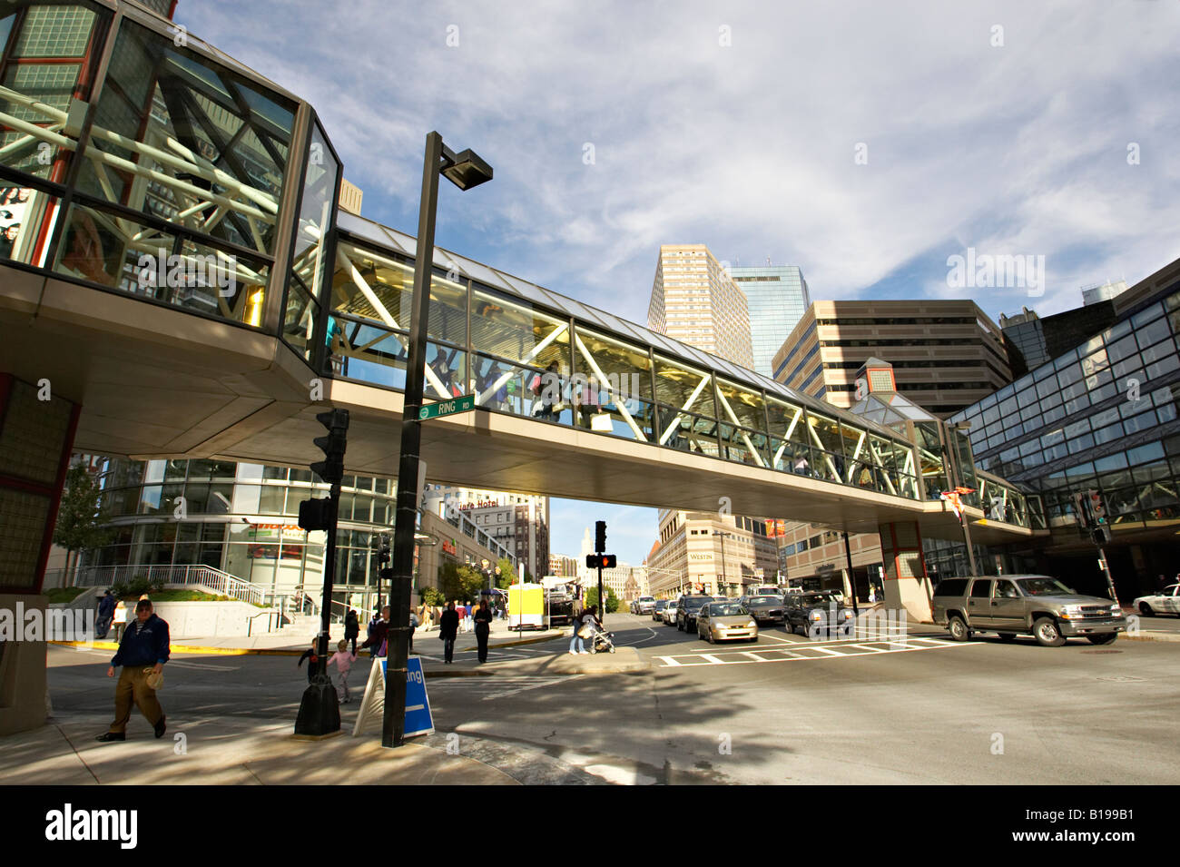 MASSACHUSETTS Boston Pedestiran walkway over Huntington Avenue ...