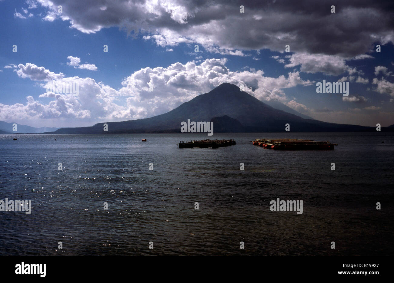 Feb 2, 2002 - Volcanoes Toliman (3158m) and Atitlan (3537m) at Lago de ...