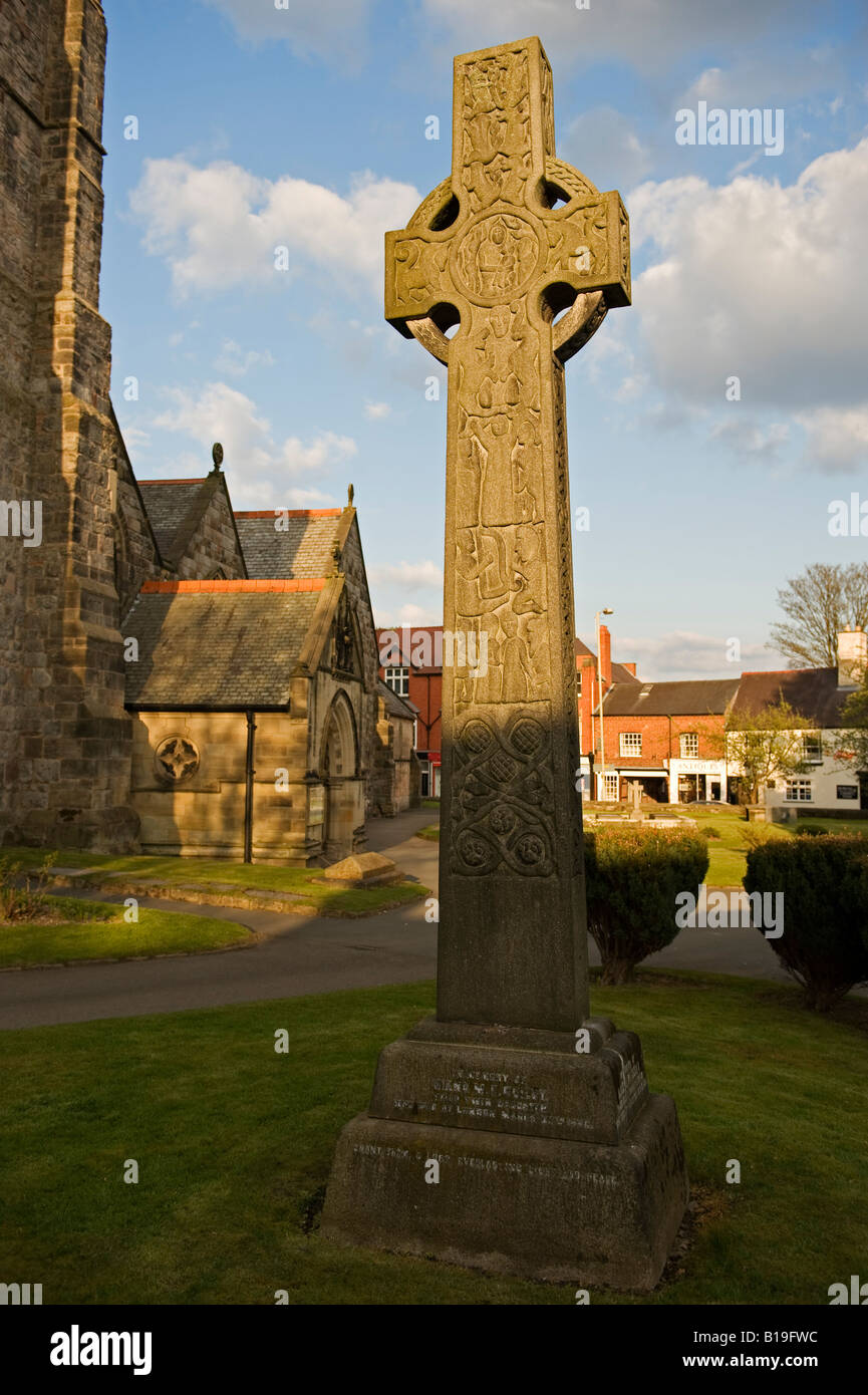 England, Shropshire, Oswestry. A memorial in the cemetery of a church ...