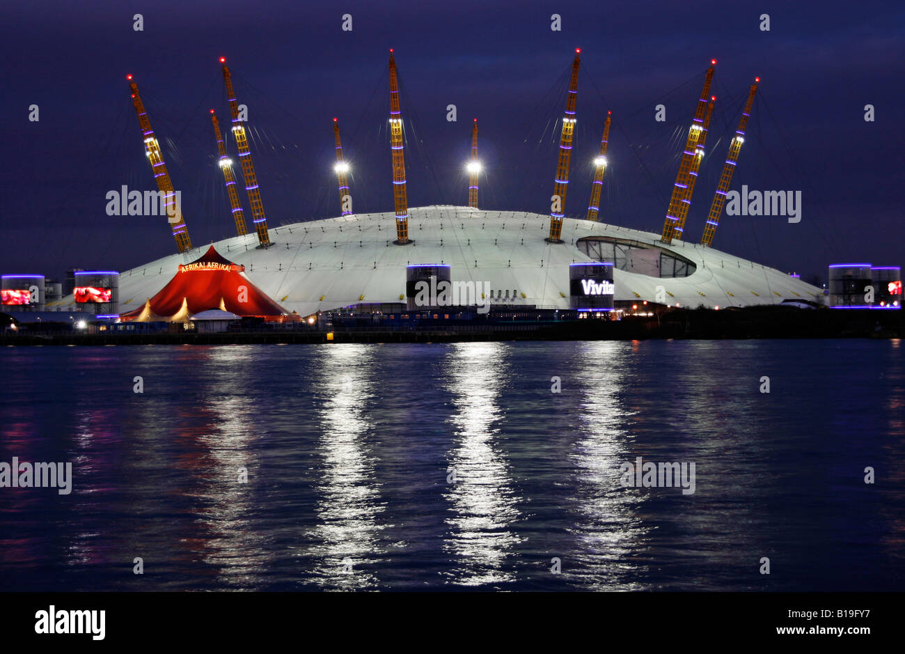 England, London, Greenwich. The O2 Centre (formerly the Millenium Dome ...
