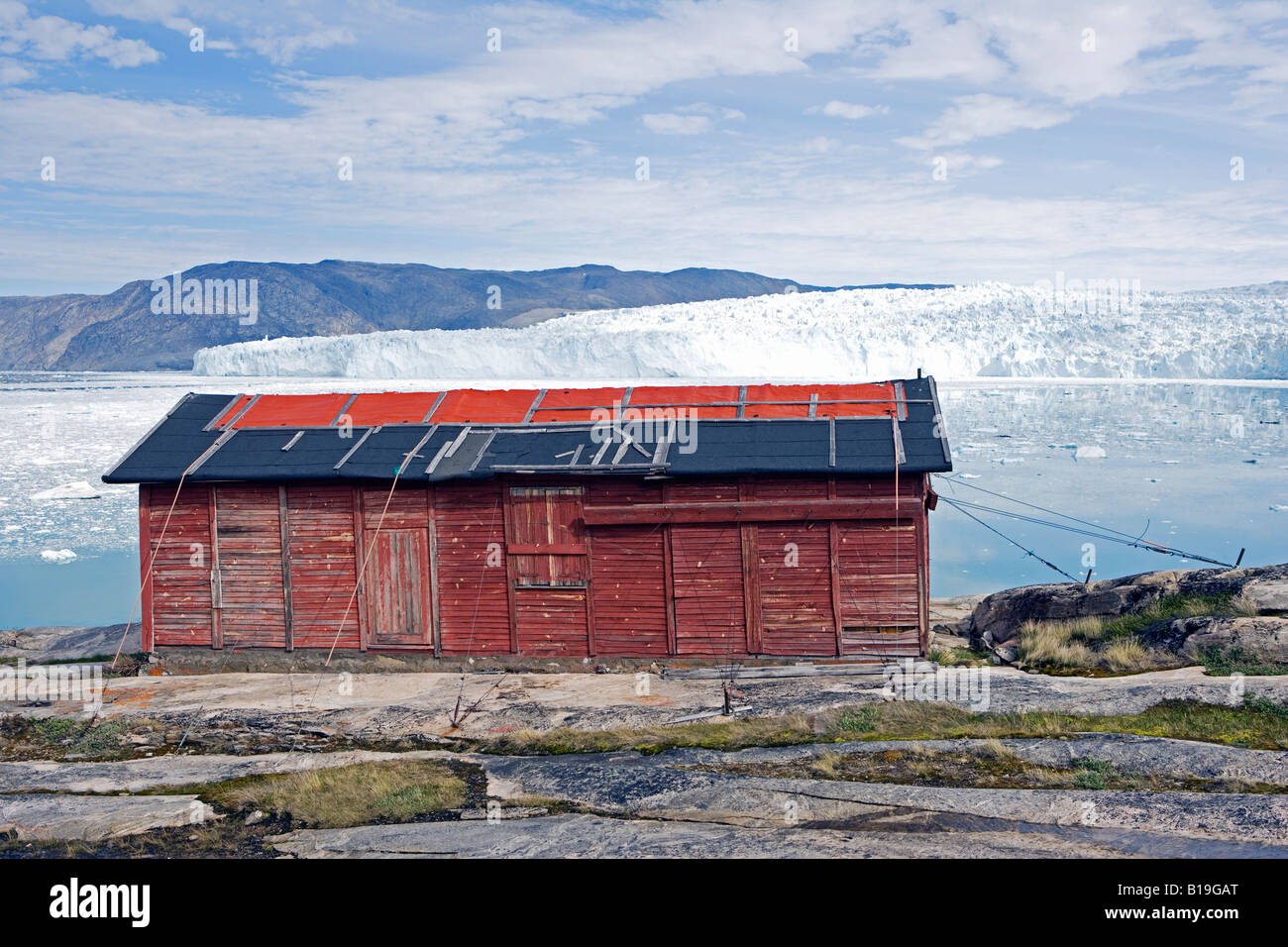 Greenland, Eqi Glacier. Base camp for the French Expedition to the ...