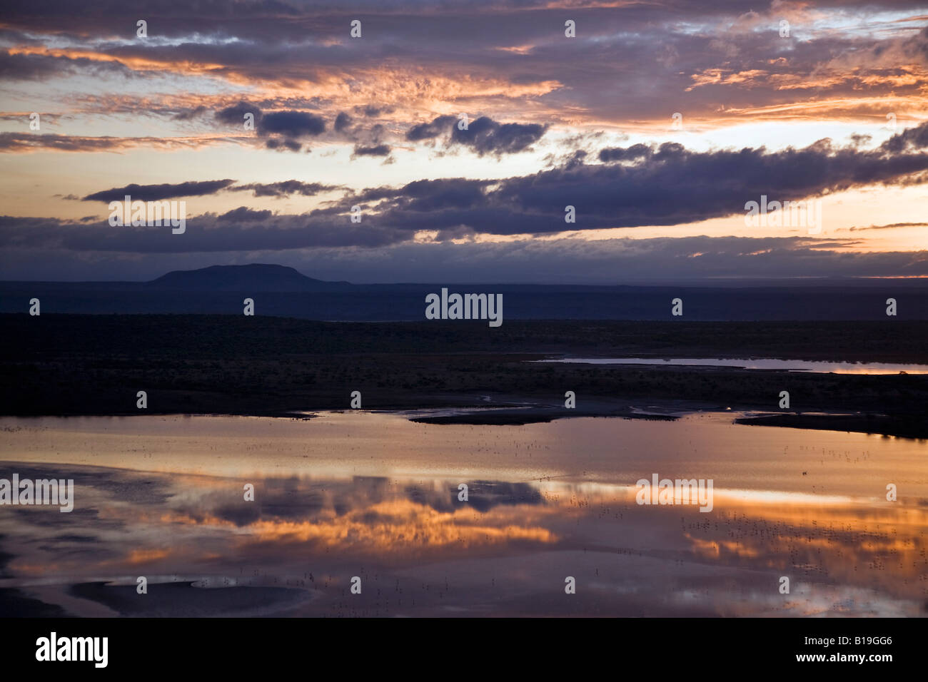 Kenya, Rift Valley. Sunrise over Lake Magadi Stock Photo - Alamy